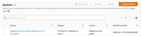 deploy your first static website on amazon s3 serverless