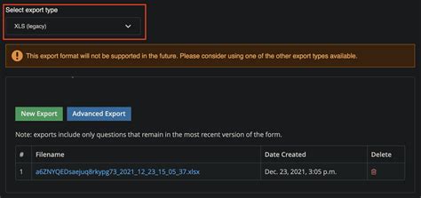 download fail shows export failed error message data management