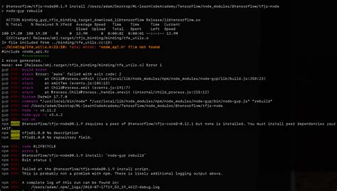 npm install error installing tensorflow tfjs node stack overflow