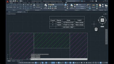 how to add up areas of hatch objects using table tool in autocad youtube