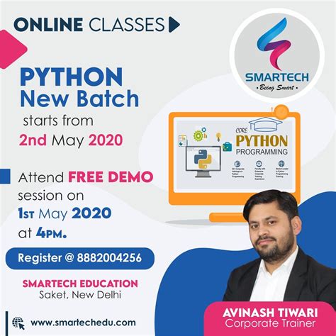 python new batch starts from 2nd may 2020 social media optimization
