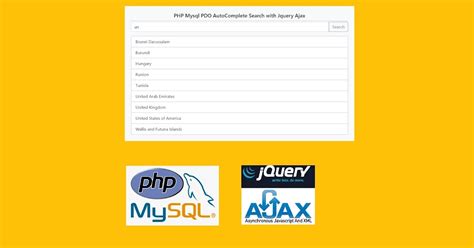 php mysql pdo autocomplete search with jquery ajax tutorial101
