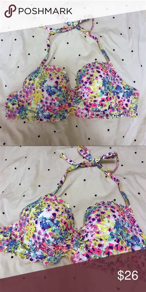 👙 Victorias Secret 34d Bikini Top Multi Floral Bikinis Victoria