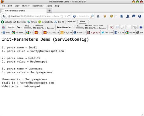 how to use servlets initialization parameters through servletconfig