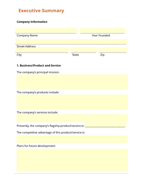 21 Free 43 Free Executive Summary Templates Word Excel Formats