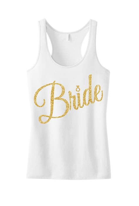 Bride Tank Top Glitter Cursive Print Bride Tank Wedding Etsy