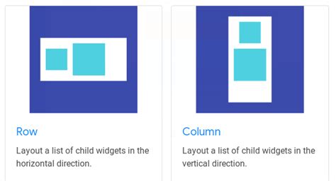 download row and column widget in flutter how to use column widget