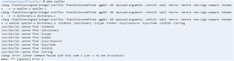 speller error linker command failed with exit code 1 cs50 stack