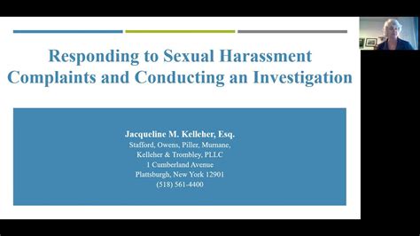 Responding To Sexual Harassment Complaints And Conducting An