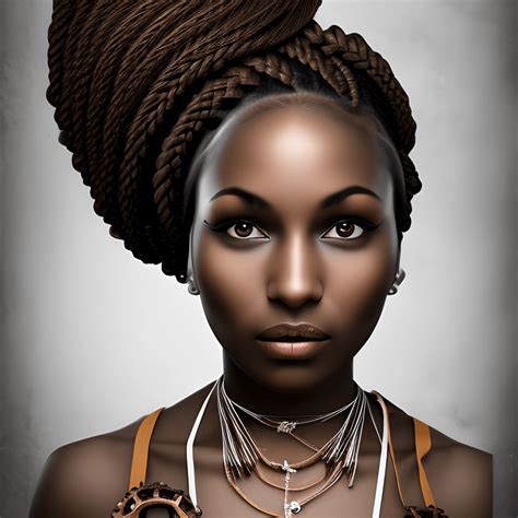 School Portrait Of A Darkskinned Woman In A Steampunk Style · Creative