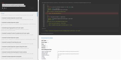 php laravel deployment cannot find formrequestserviceprovider