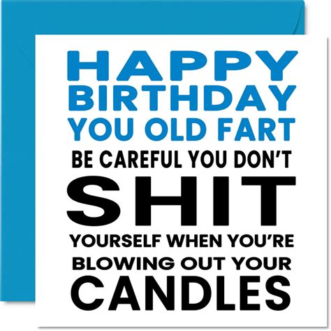 Funny Birthday Cards For Dad You Old Fart Rude Happy Birthday Card