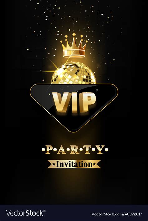 Vip Party Premium Invitation Card Poster Flyer Vector Image