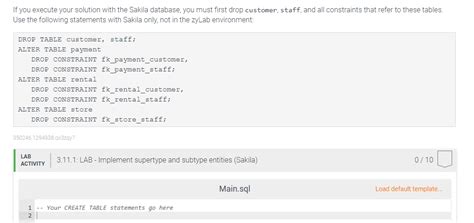 311 lab implement supertype and subtype entities sakila refer to the