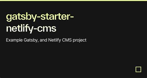 gatsby starter netlify cms codesandbox