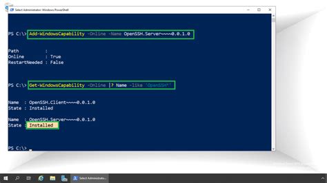 install and configure open ssh service on windows server 2019