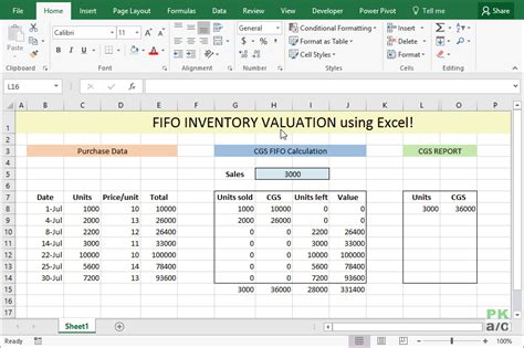 fifo inventory valuation in excel using data tables how to