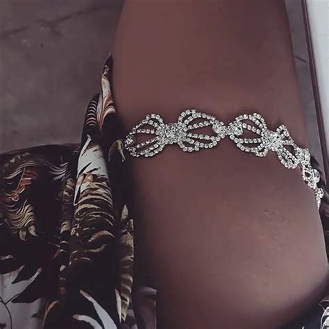 2020 New Design Womens Leg Chains Fashion Sexy Rhinestone Crystal Thigh
