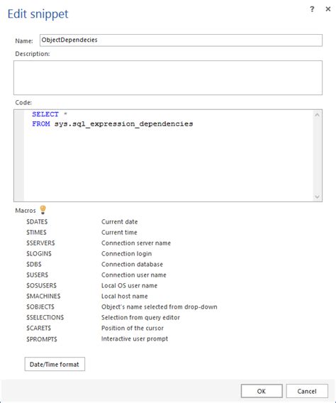 cómo crear y usar fragmentos de código t sql
