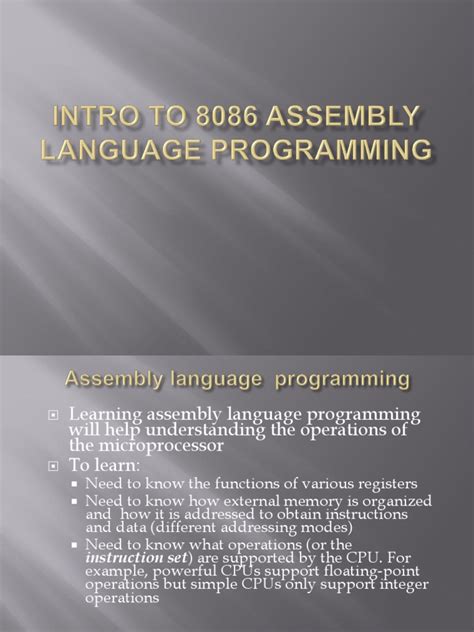 8086 assembly language programming i assembly language