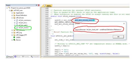 nrf51 dk keil go to definition of xxx fails link fails nordic q