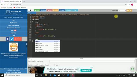 print if number is odd or even online gdb compiler youtube