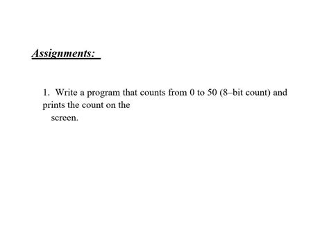 assignments 1 write a program that counts from 0 to