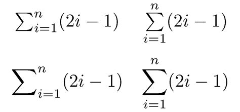math operators how to express 1 3 5 7 9 in sum notation tex latex