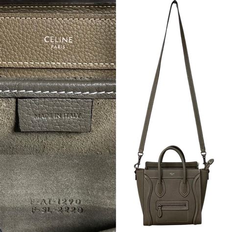 ほぼ未使用 Celine セリーヌ ラゲージ ナノ ショッパー レザー 2way ハンドバッグ ミニ トートバッグ ショルダーバッグ グレー