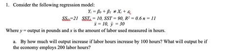 solved 1 consider the following regression model y b