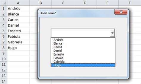 cómo cargar datos a un combobox en excel excel total
