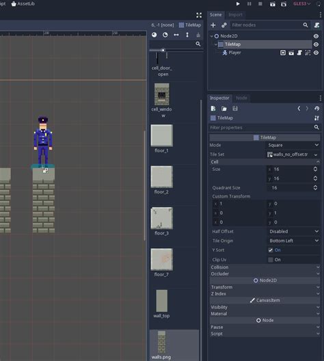 how to make a character sprite hidden behind a wall in a tilemap