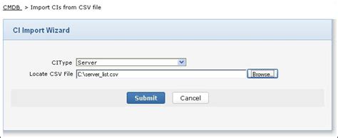 the above image shows ci import wizard page and the cis to be import