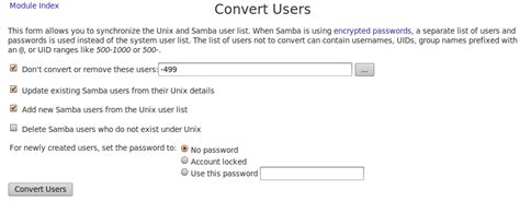 samba configuration with webmin