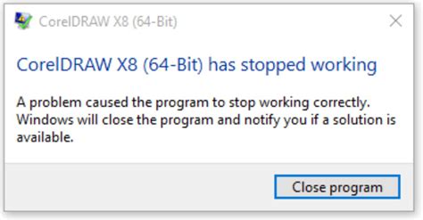 why should corel draw graphics suite x8 stopped working so many times