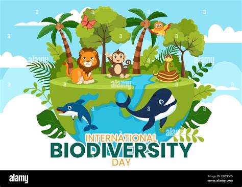 World Biodiversity Day On May 22 Illustration With Biological Diversity