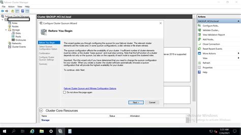 failover cluster witness configuration knowledge management