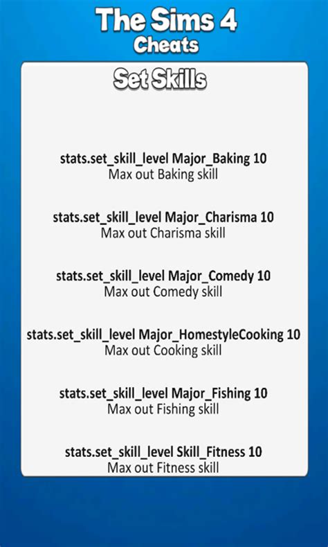 Aplicación All Sims 4 Cheat Codes En Amazon Appstore