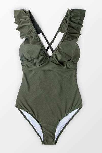 Cupshe Live Life On The Beach Green One Piece Swimsuit One Piece