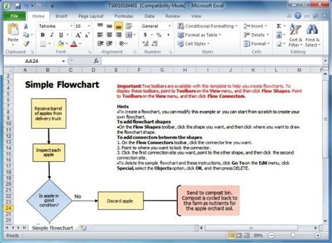 how to make a flowchart in excel