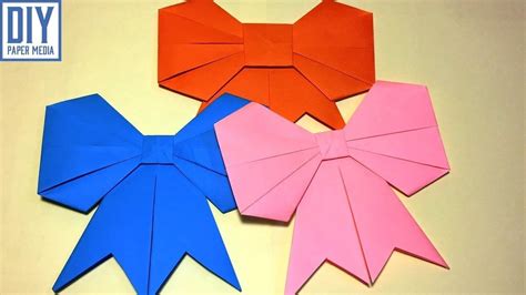 How To Make A Paper Bow Diy Origami Bow Folding Tutorials Ribbon