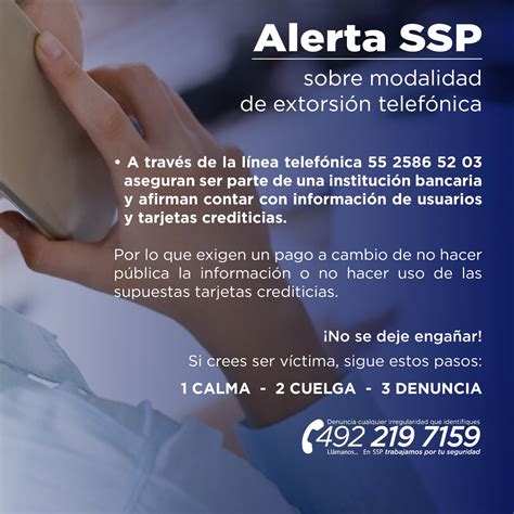 Alerta Ssp Sobre Modalidad De ExtorsiÓn TelefÓnica Secretaría De