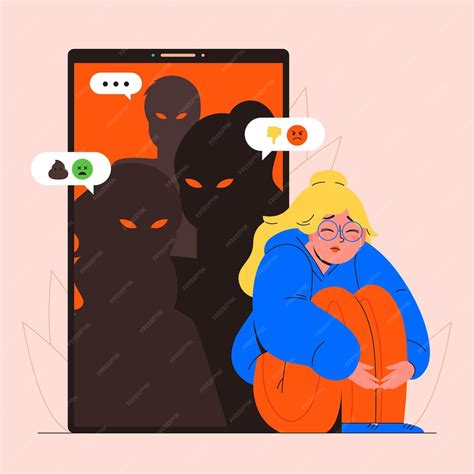 Free Vector Girl Being Bullied Online Illustrated