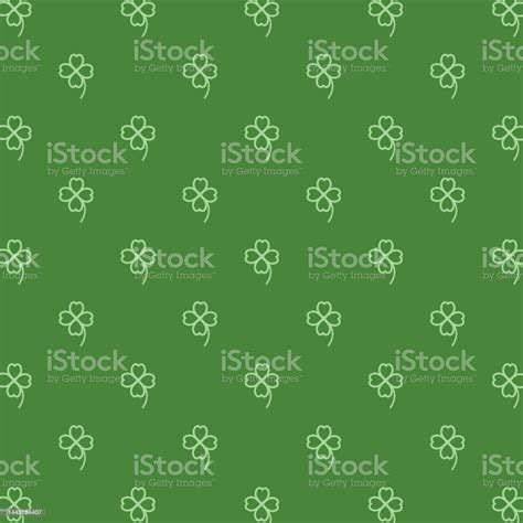 Lucky Clover Leaf Pattern Vector Flat Style Illustration Of St Patricks