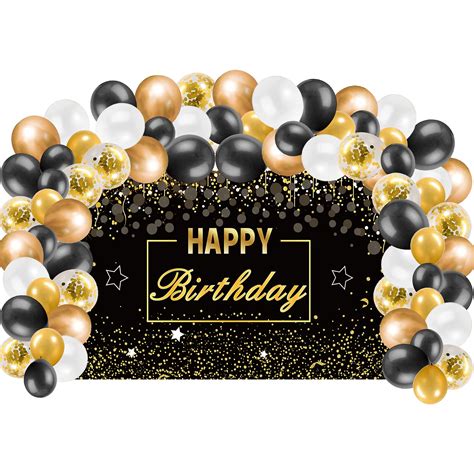 Buy Kauayurk Happy Birthday Banner Backdrop Decorations And Balloon