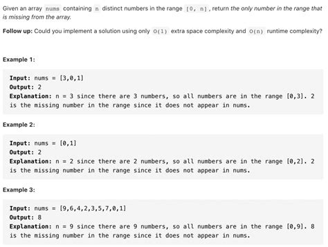 268 missing number kickstart coding