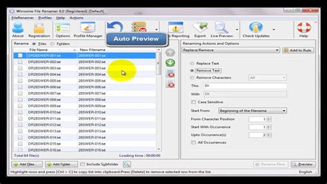 how to find and replace text in file names and remove text or