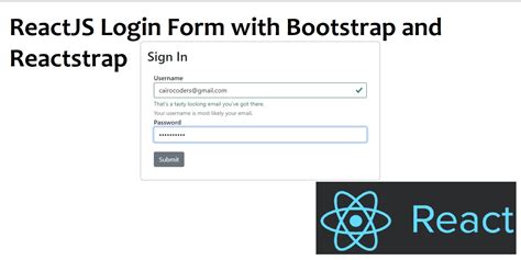 reactjs login form with bootstrap and reactstrap tutorial101