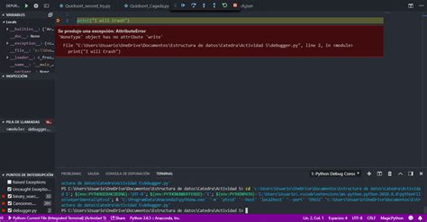 vs code python debugger error with print statements stack overflow