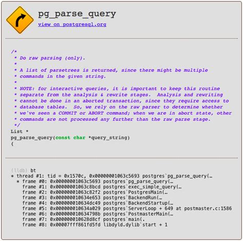 following a select statement through postgres internals java code